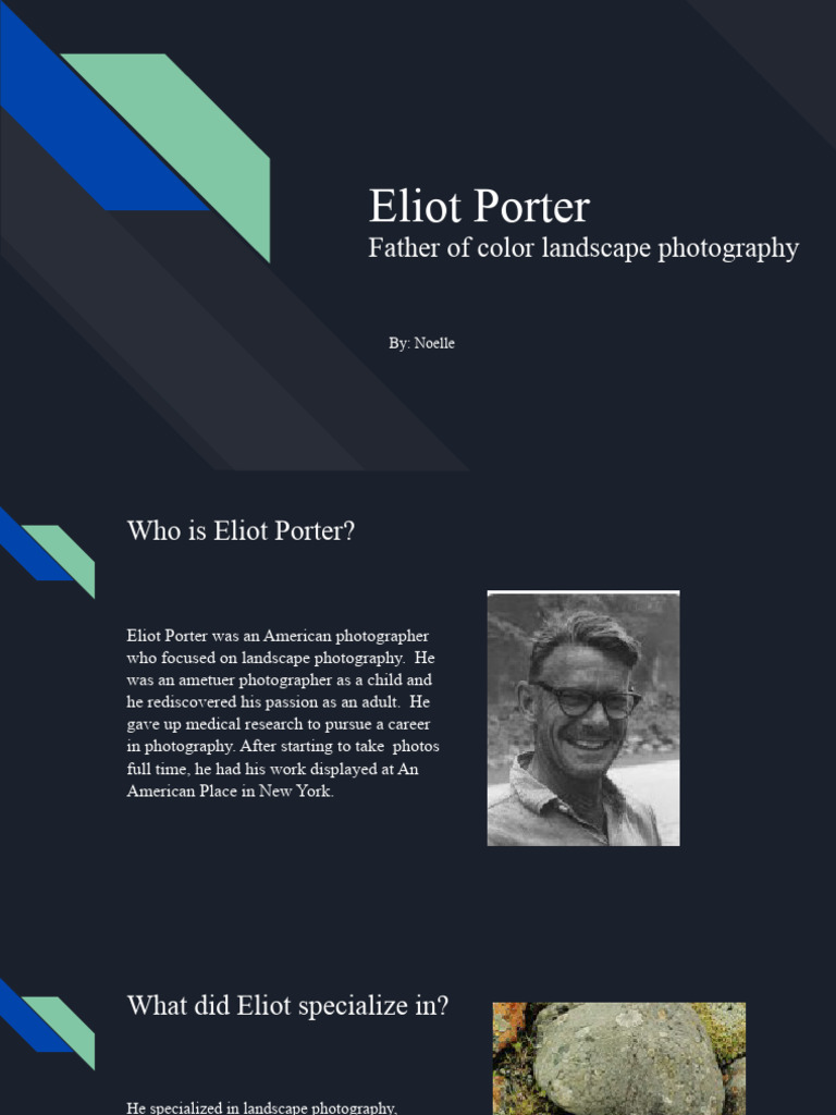 Eliot Porter Presentation | PDF | Artistic Techniques | Vision