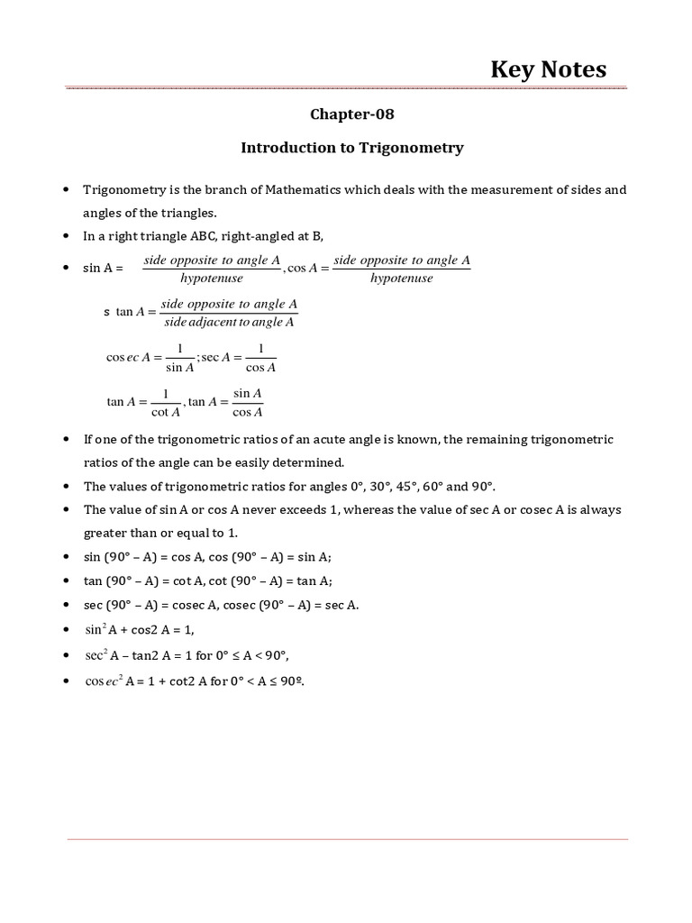 Introduction To Trigonometry | PDF