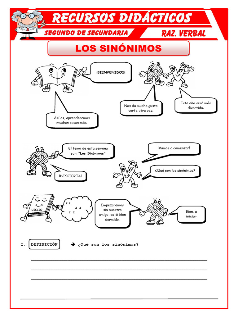 Guía de Sinónimos para Estudiantes | PDF | Vocabulario | Mecánica del ...