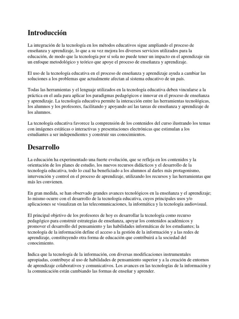Ensayo de La Tecnología en La Actualidad | Descargar gratis PDF ...