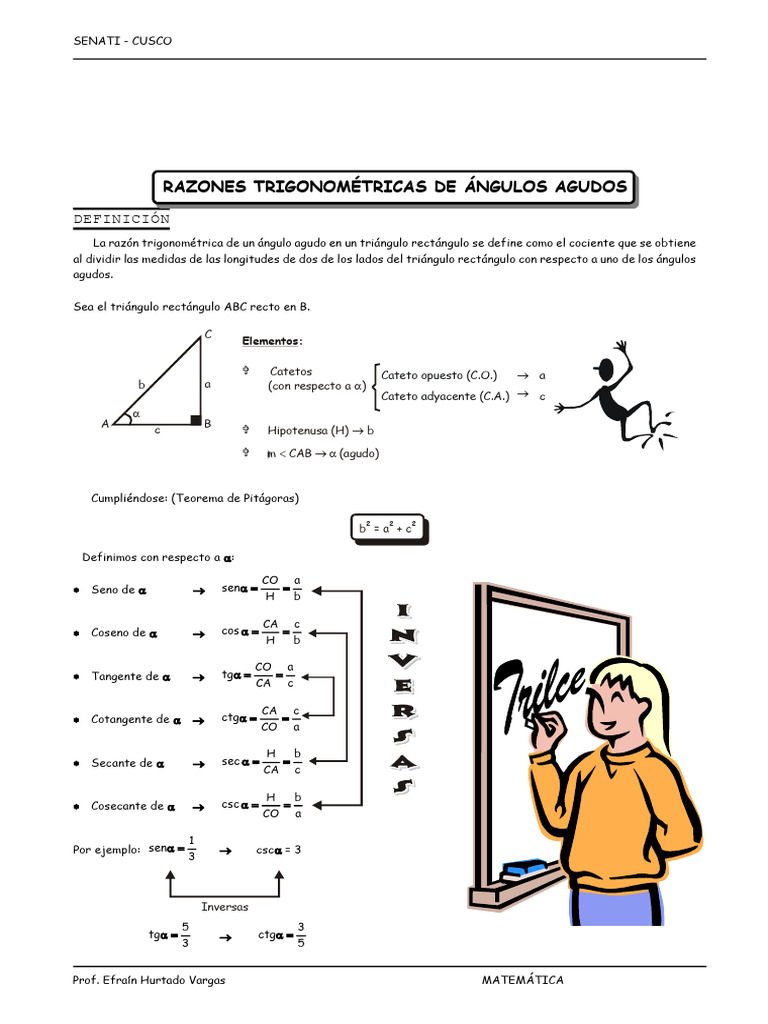 Razones-Trigonométricas | PDF | Funciones trigonométricas | Triángulo