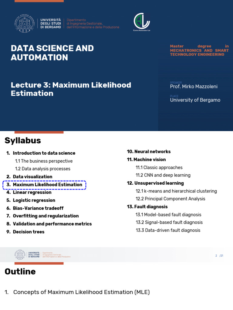 Lecture 03 Maximum Likelihood Estimation | PDF | Estimation Theory ... Lecture 03 Maximum Likelihood Estimation | PDF | Estimation Theory ...