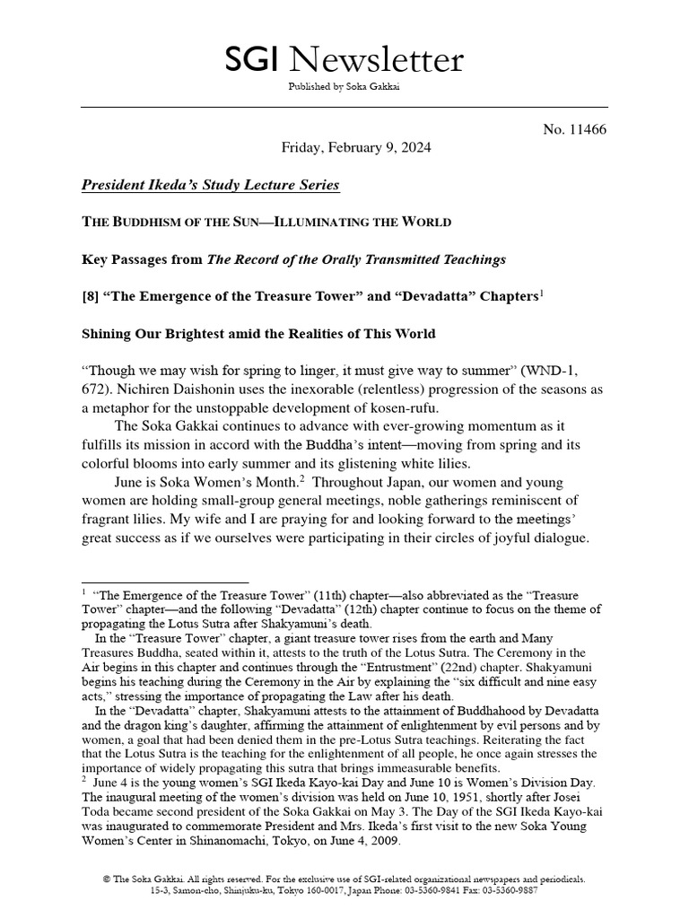 The Emergence of The Treasure Tower and Devadatta Chapters - NL11466XT | PDF | Lotus Sutra ...