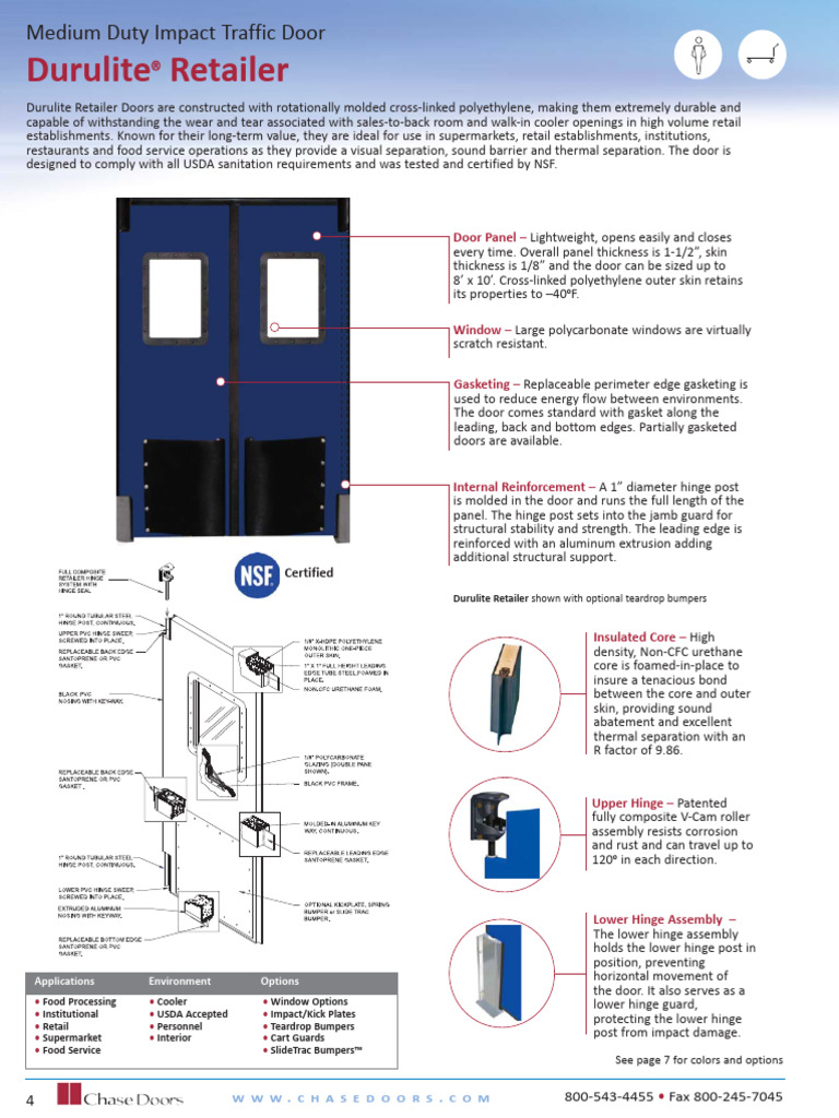 Durulite Retailer Door Data Sheet | PDF | Door | Building Materials