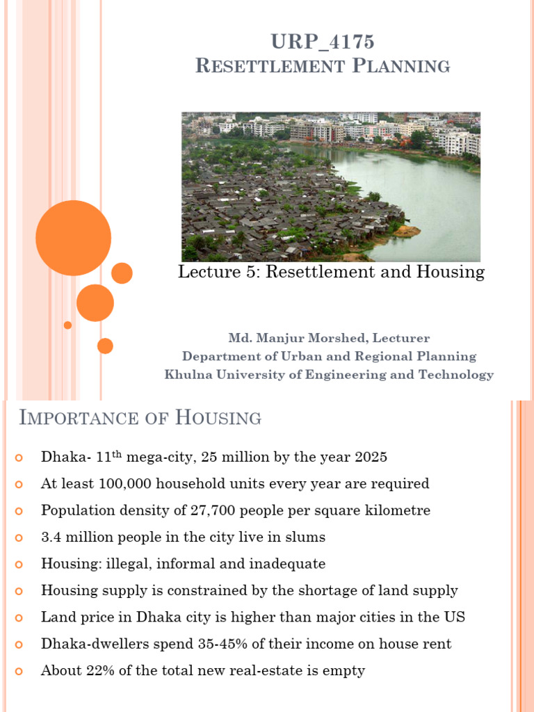 URP - 4175-Lec 5 | PDF | Slum | Public Housing