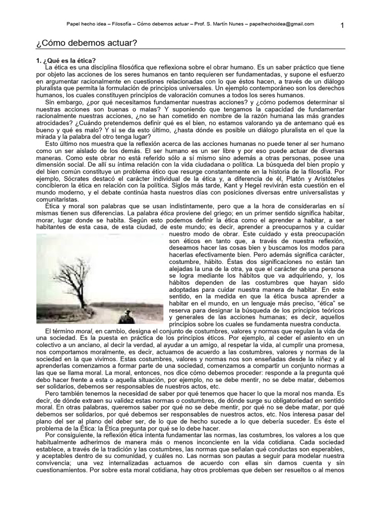 Cómo Debemos Actuar 2023 - 1ra Parte | PDF | Moralidad | Racionalidad