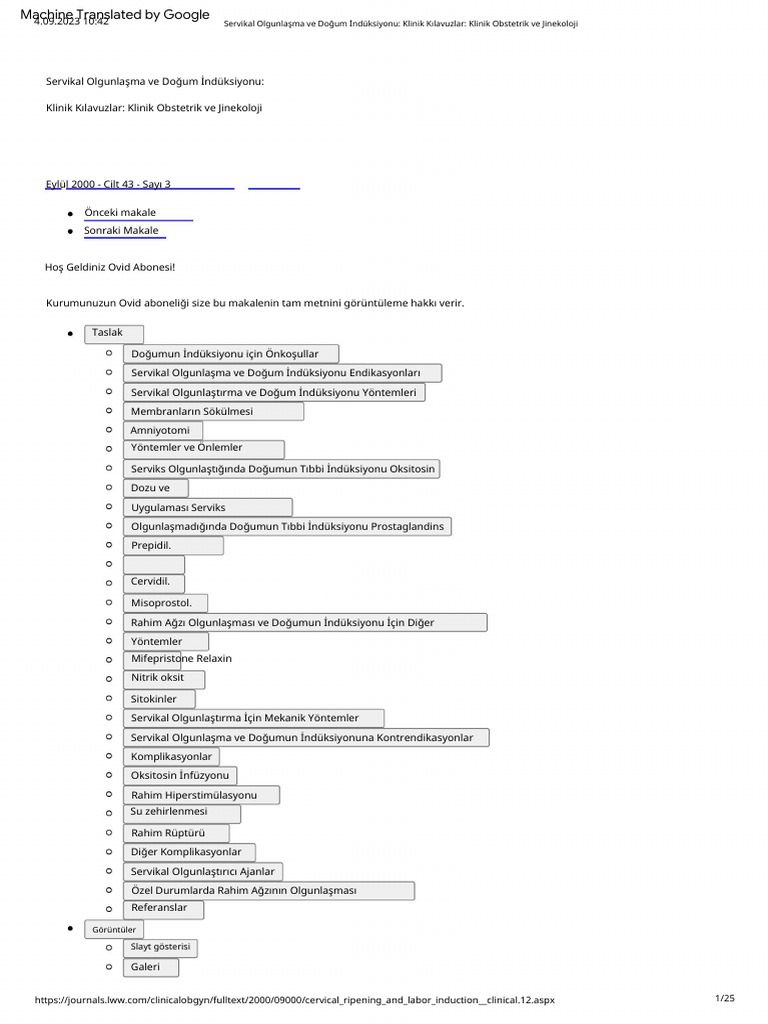 Cervical Ripening and Labor Induction - Clinical Guidelines - Clinical Obstetrics and Gynecology ...