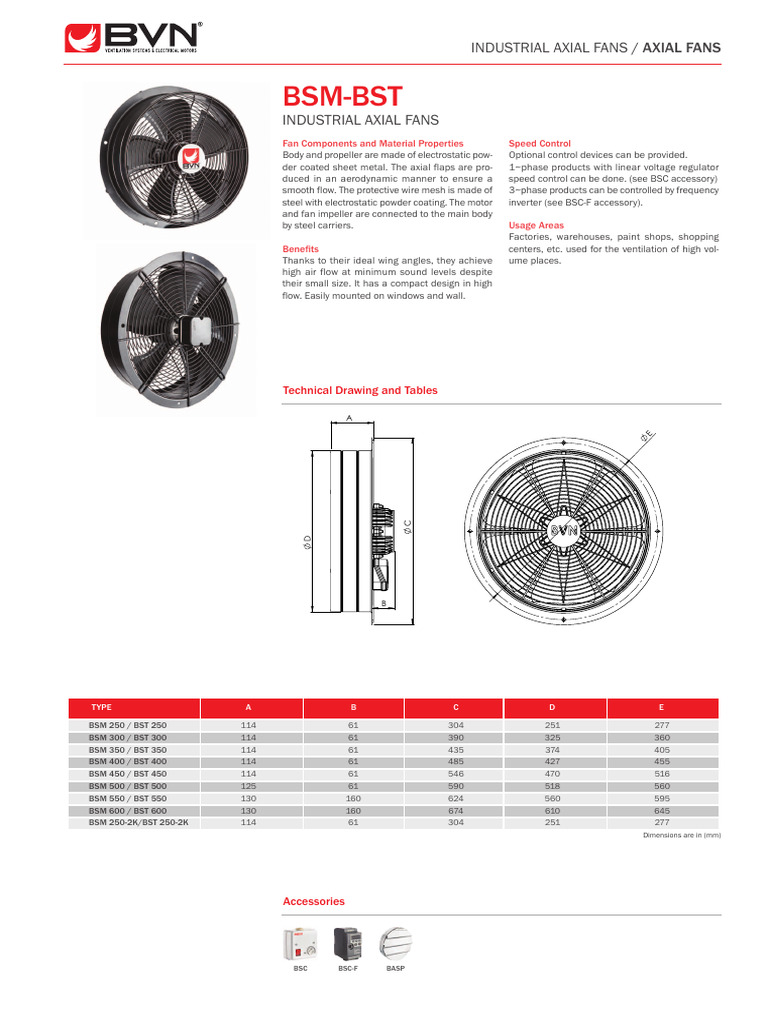 BSM-BST: Industrial Axial Fans / Axial Fans | PDF | Frequency ...