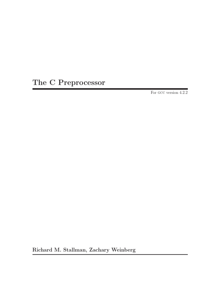 The C Preprocessor: Richard M. Stallman, Zachary Weinberg | PDF | Character Encoding | Free Software