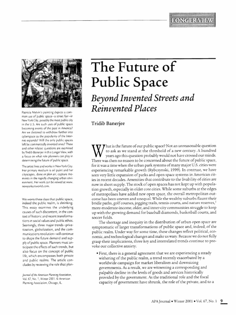 BANERJEE - The Future of Public Space | PDF