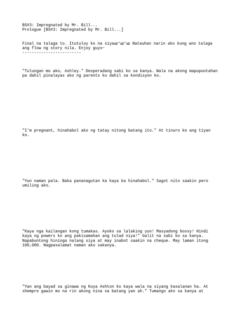 BS3 Impregnated by Mr. Billionaire | PDF