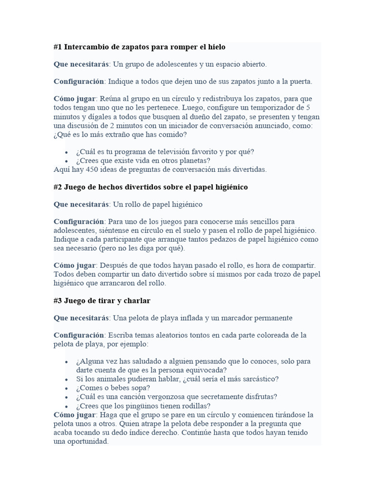 Para Romper El Hielo | PDF | Deportes y actividades al aire libre ...