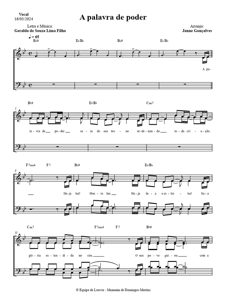 A Palavra de Poder - Vocal (16 03 2024) | PDF