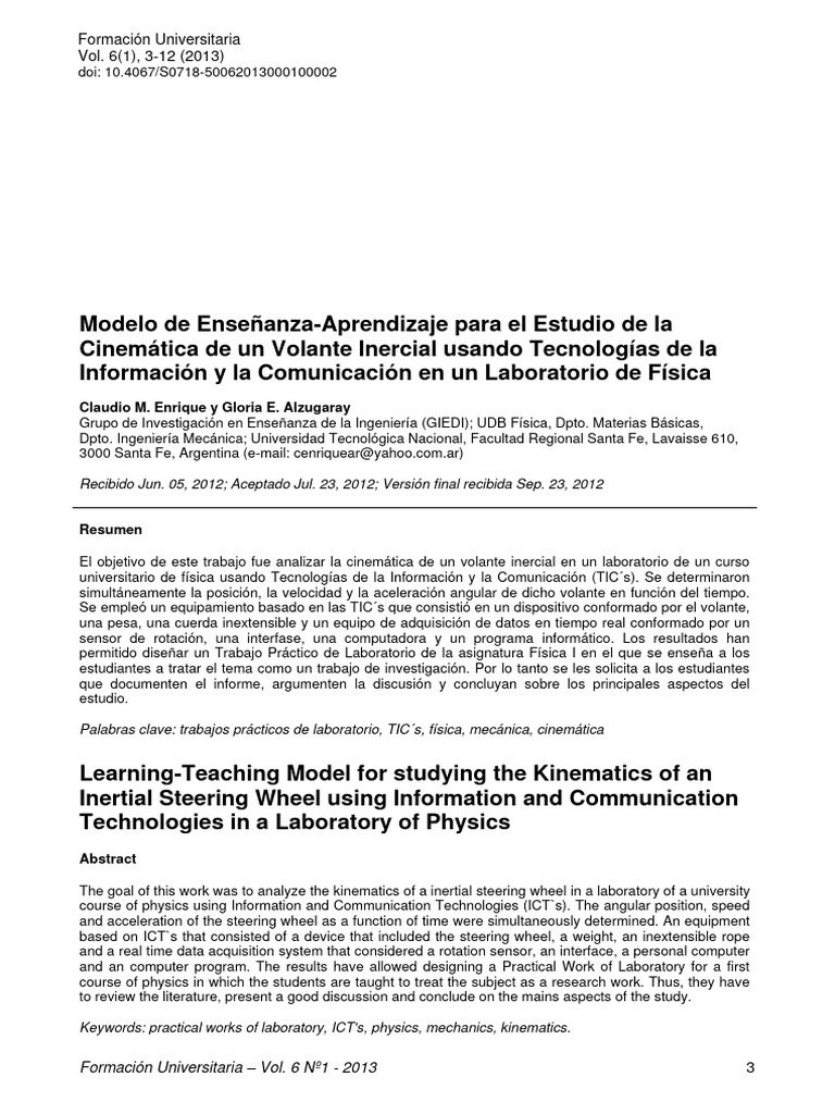 Modelo de Enseñanza Aprendizaje Cinemática | PDF | Aprendizaje ...