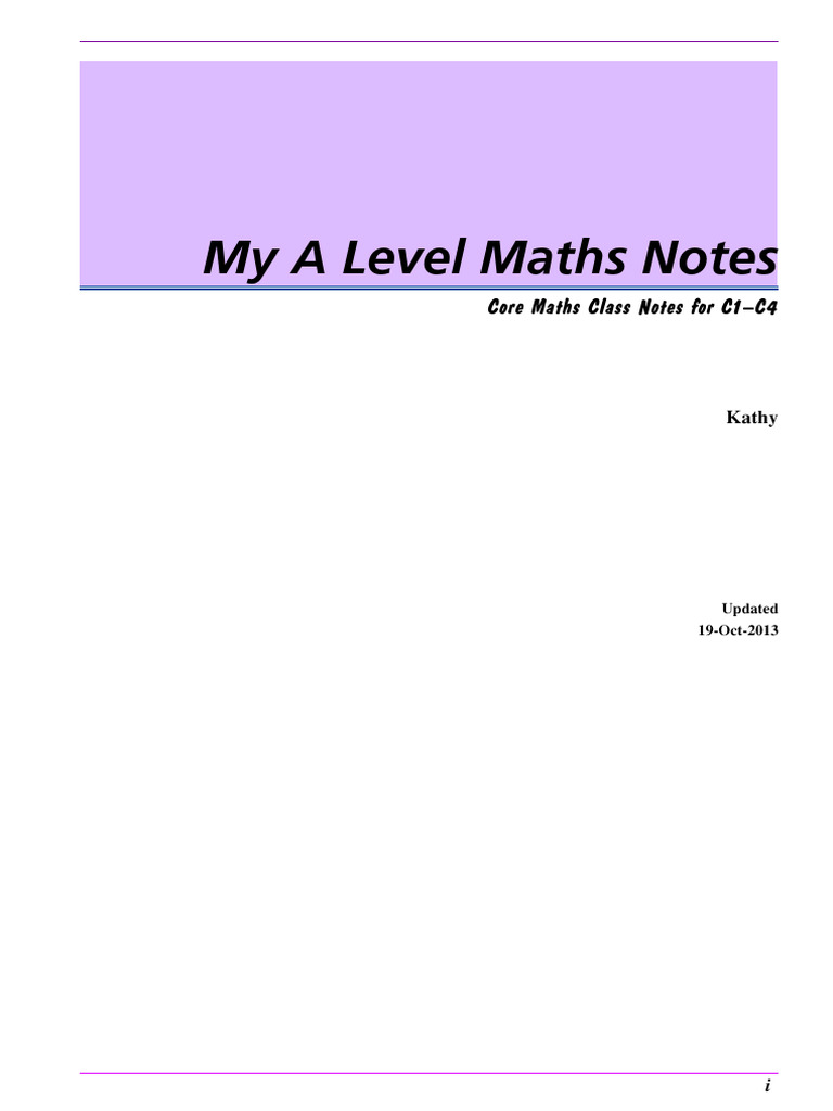 Core Maths Notes | PDF | Quadratic Equation | Trigonometric Functions