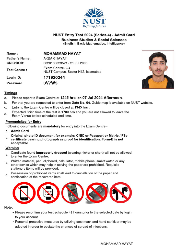Admit Card | PDF | Business