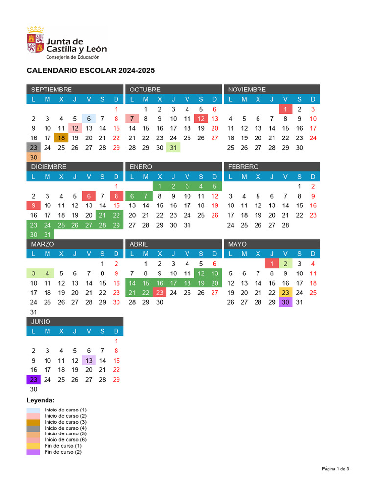 Calendario Escolar 2024 2025 | PDF | Educación Secundaria | Educación ...