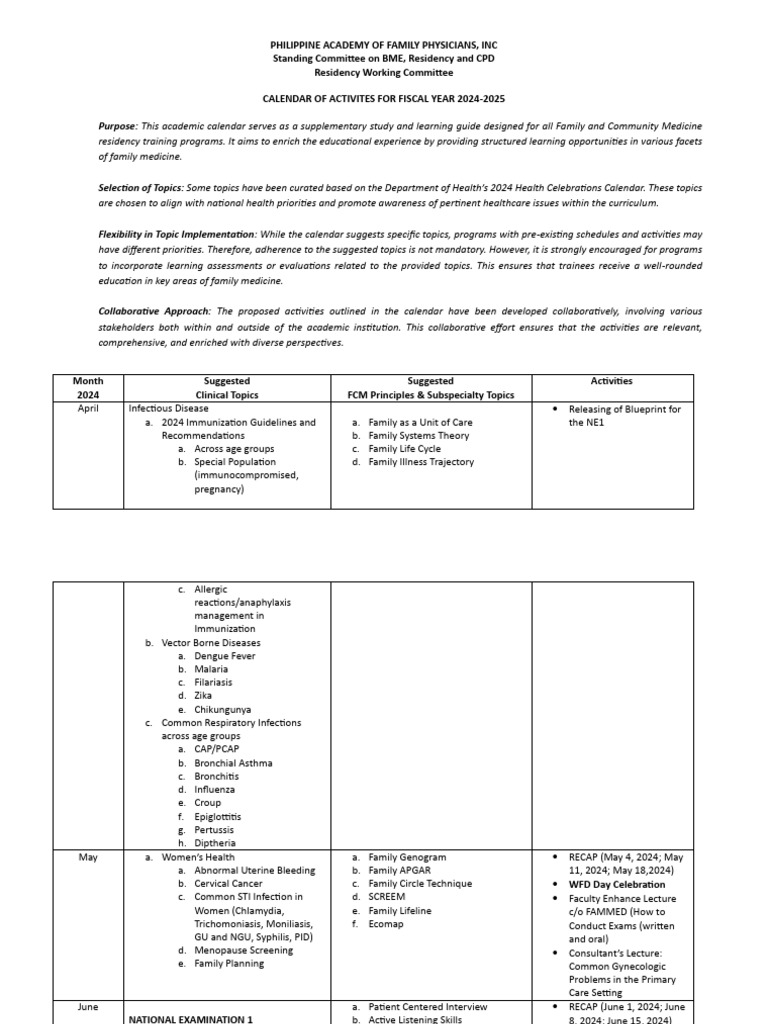 PAFP Annual Convention 2025 Calendar | PDF | Palliative Care | Family ...