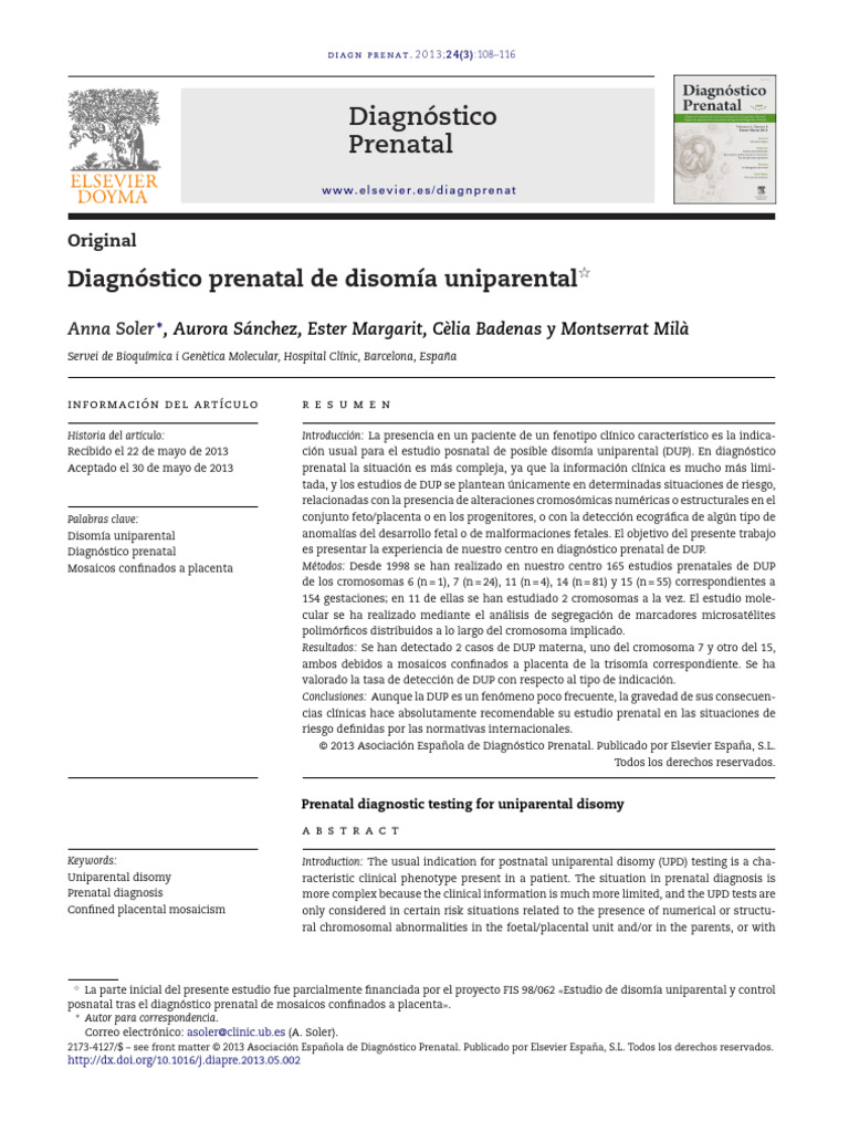 Mutaciones Cromosómicas, Disomia Uniparental | Descargar gratis PDF ...