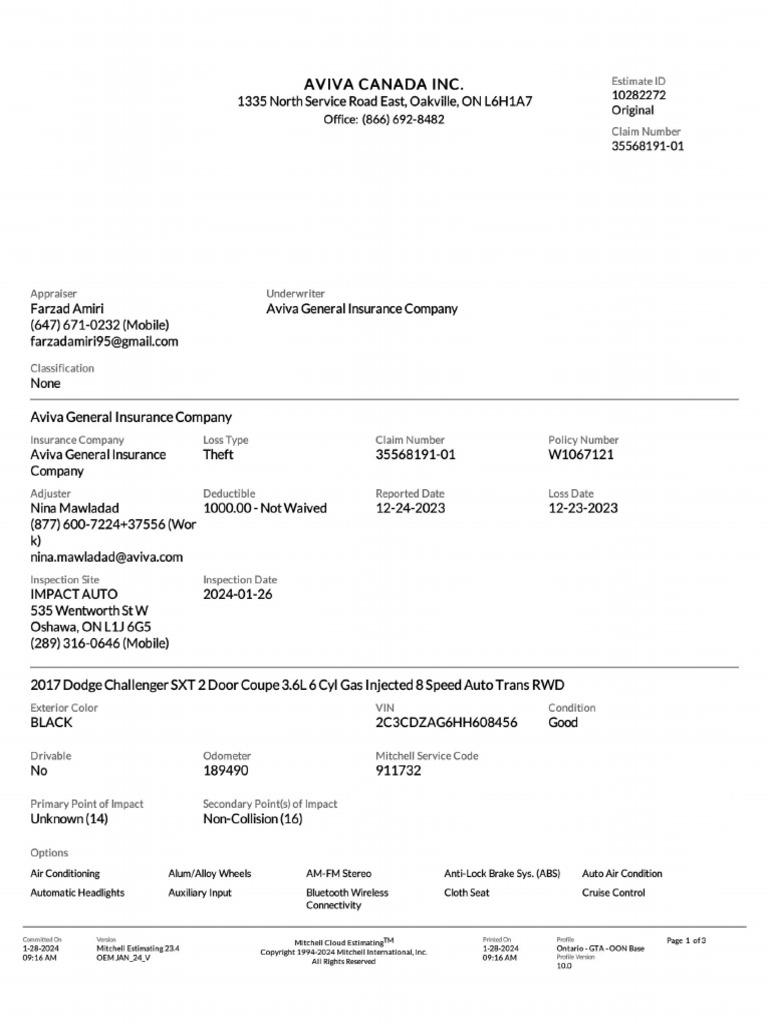 DamageEstimate Stocknumber | PDF