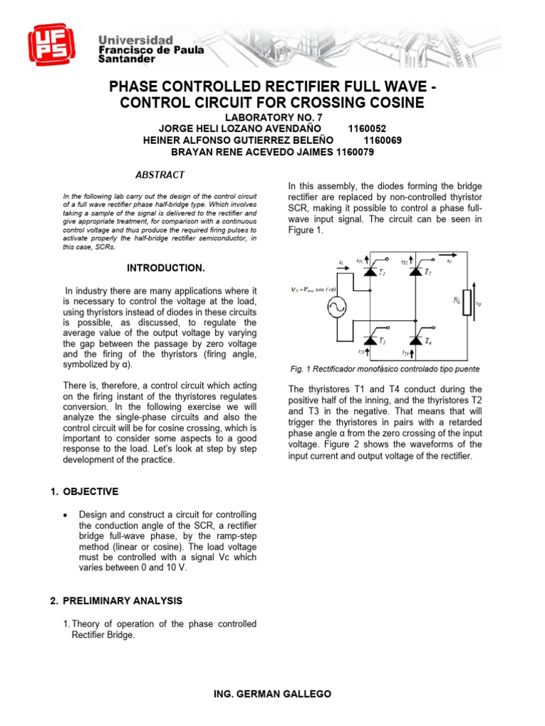 Phase Controlled Rectifier Full Wave - Control Circuit For Crossing ...