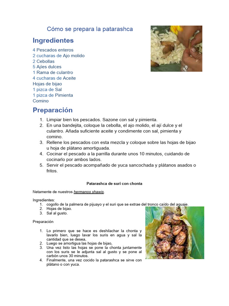 Cómo Se Prepara La Patarashca | Descargar gratis PDF | Cilantro | Sopa