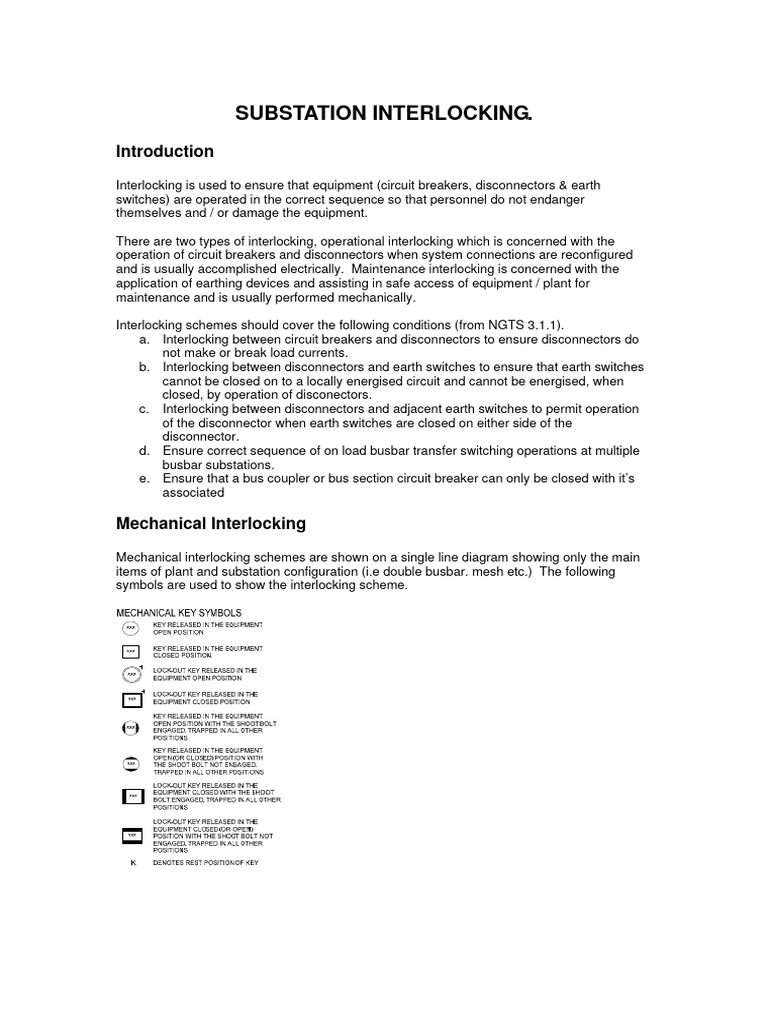A Guide To Substation Interlocking | PDF | Electrical Substation | Switch