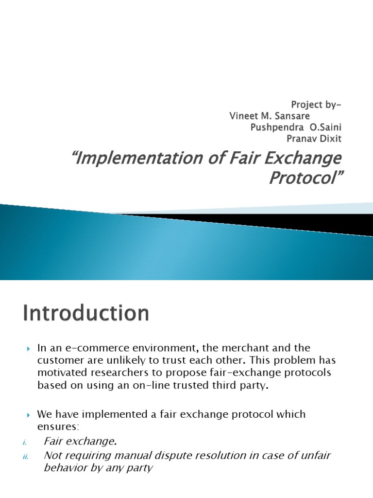 Fair Exchange Protocol New | PDF | Public Key Cryptography | Financial ...