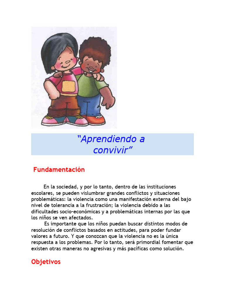 Aprendiendo A Convivir Pdf Violencia Evaluación
