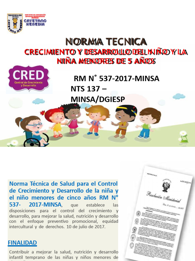 Norma Técnica CRED 137 MINSA 2017 | PDF | Desarrollo infantil | Infantes
