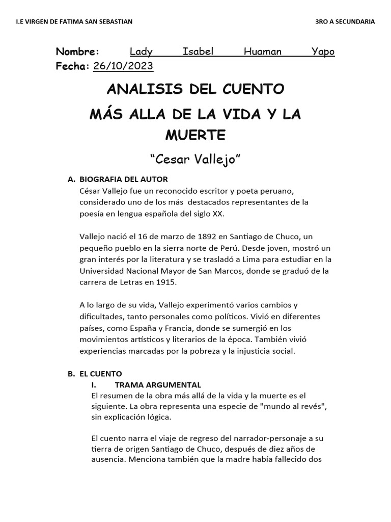 Analisis Del Cuento | PDF