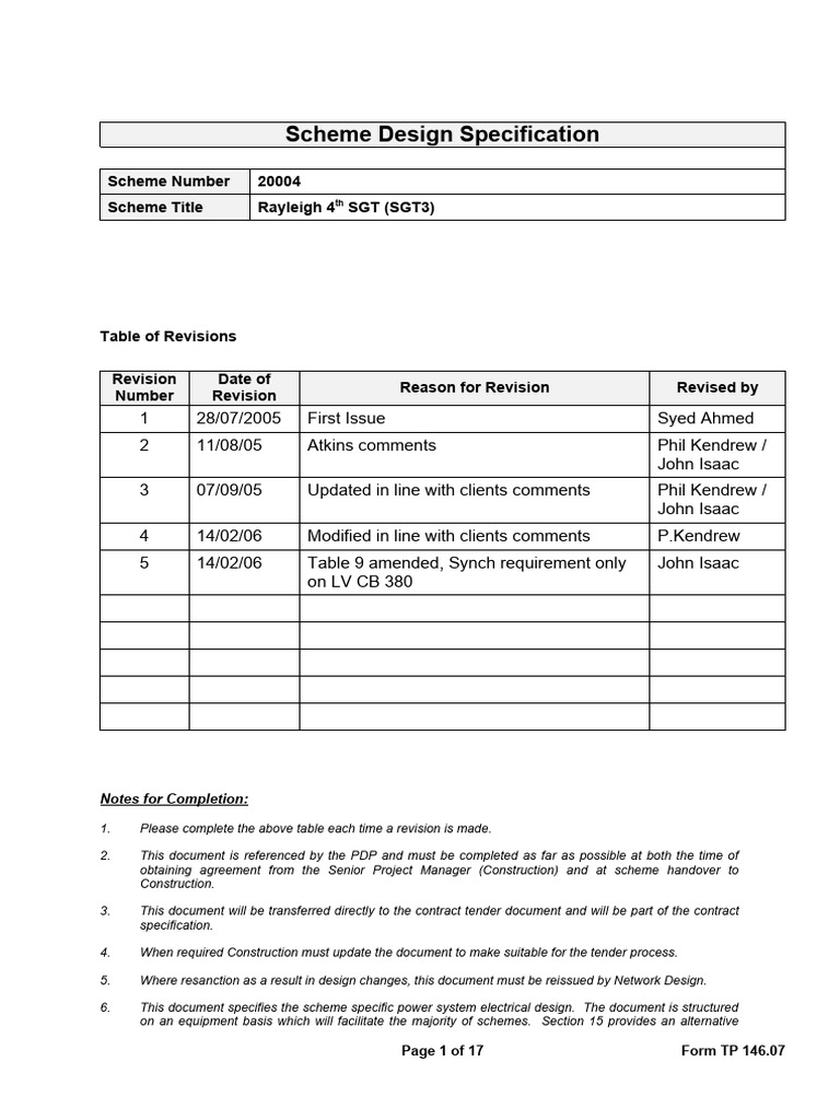 Scheme Design Specification | PDF | Electrical Substation | Transformer