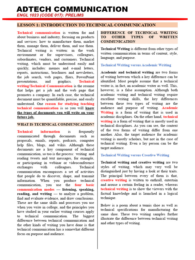 Lesson 1-2 | Download Free PDF | Technical Communication | Communication