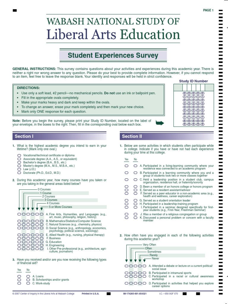 Student Experiences Survey | PDF | Experience | Academic Degree