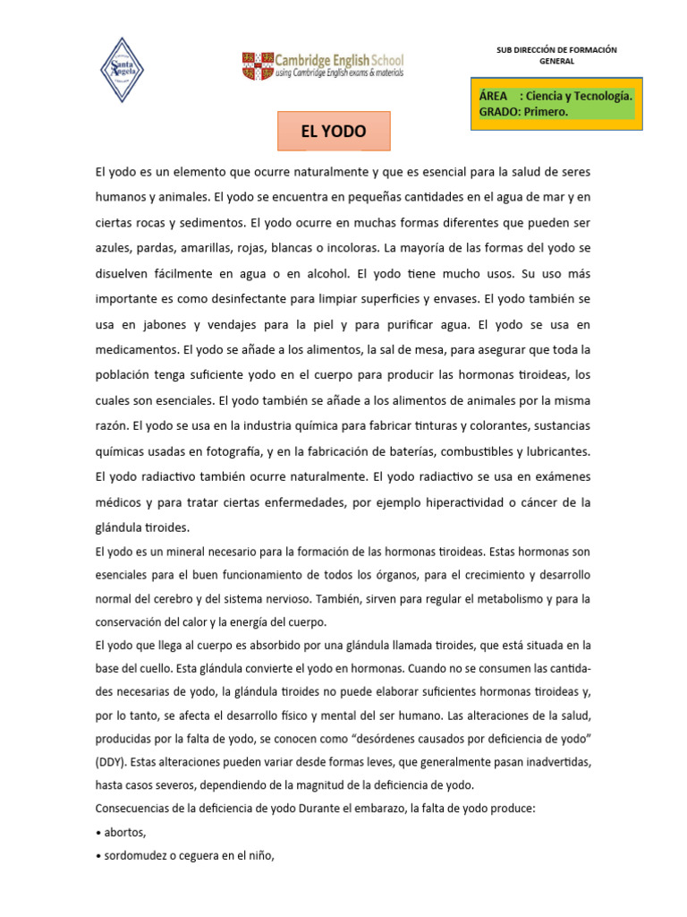 Yodo 1 | Descargar gratis PDF | Yodo | Tiroides