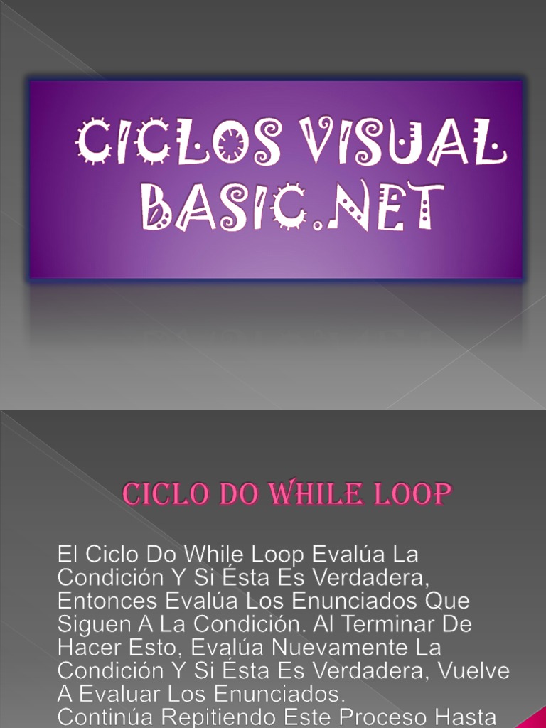 Ciclos Visual Basic | PDF | Informática | Tecnología