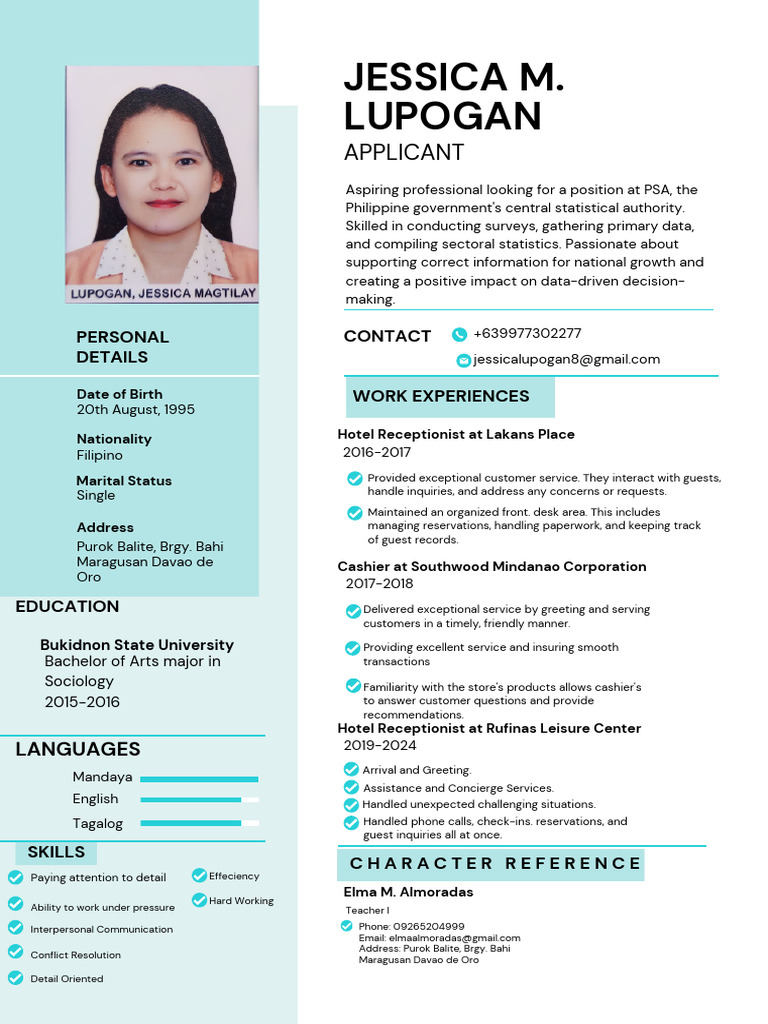 Applicant for PSA Position | PDF | Human Communication