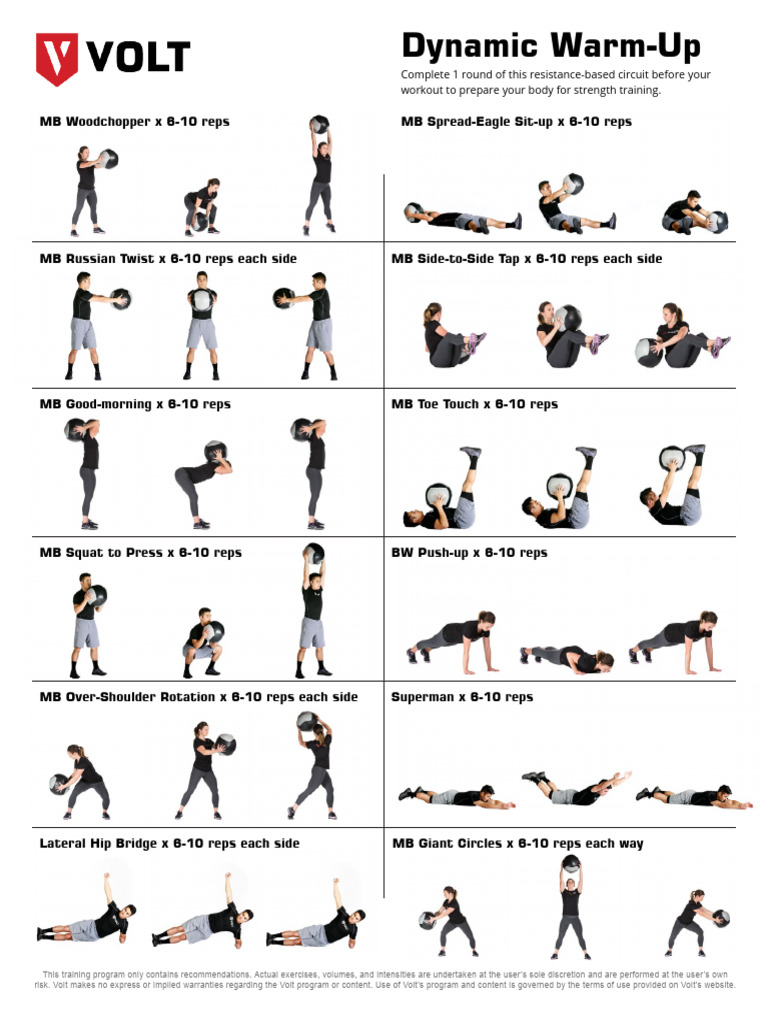 Volt Athletics Warm Up Dynamic Warm Up | PDF