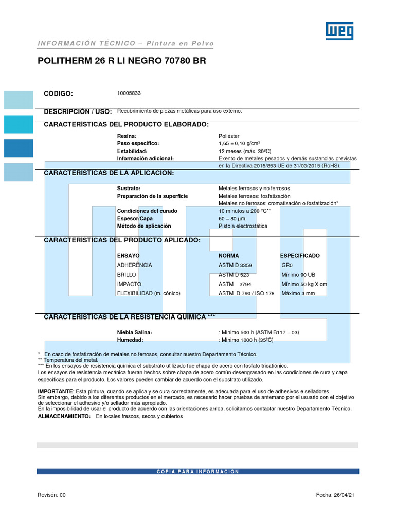 Politherm 26 R Li Negro 70780 BR | PDF | Materiales