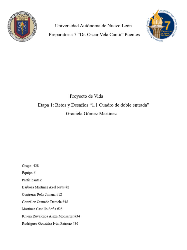Etapa1 Proyectodevida 428 EQ6 | PDF | Relaciones personales, crianza y desarrollo personal