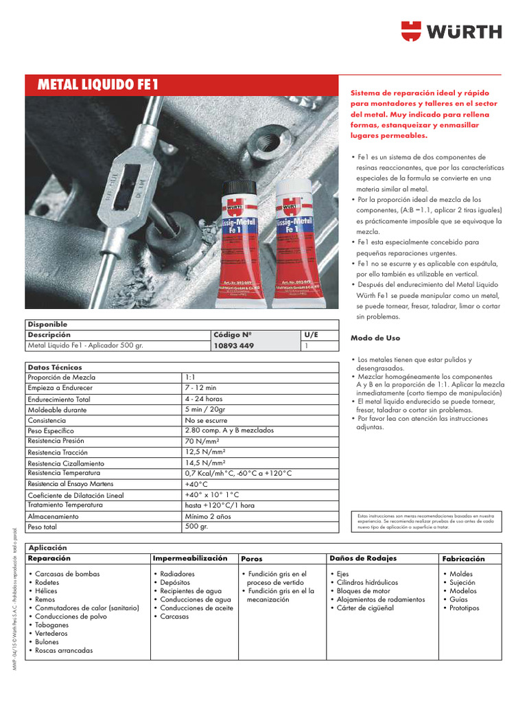Metal Liquido FE1 | PDF | Ingeniería mecánica