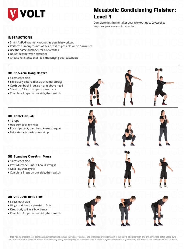 Metabolic Conditioning Level 1 | PDF