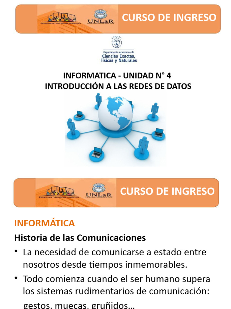 Presentacion Curso de Ingreso - Unidad 4 - Introduccion A Las Redes de Datos | PDF | Dirección ...