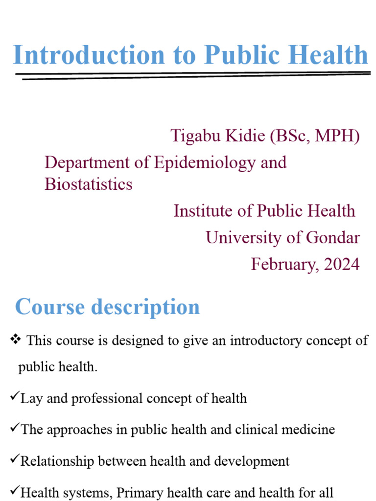 Introduction to Public Health Course | PDF | Public Health | Epidemiology