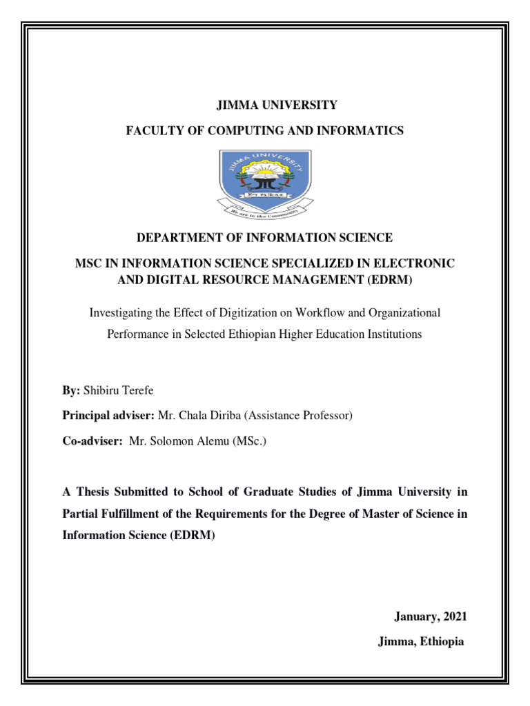Shibiru's Thesis | PDF | Thesis | Methodology