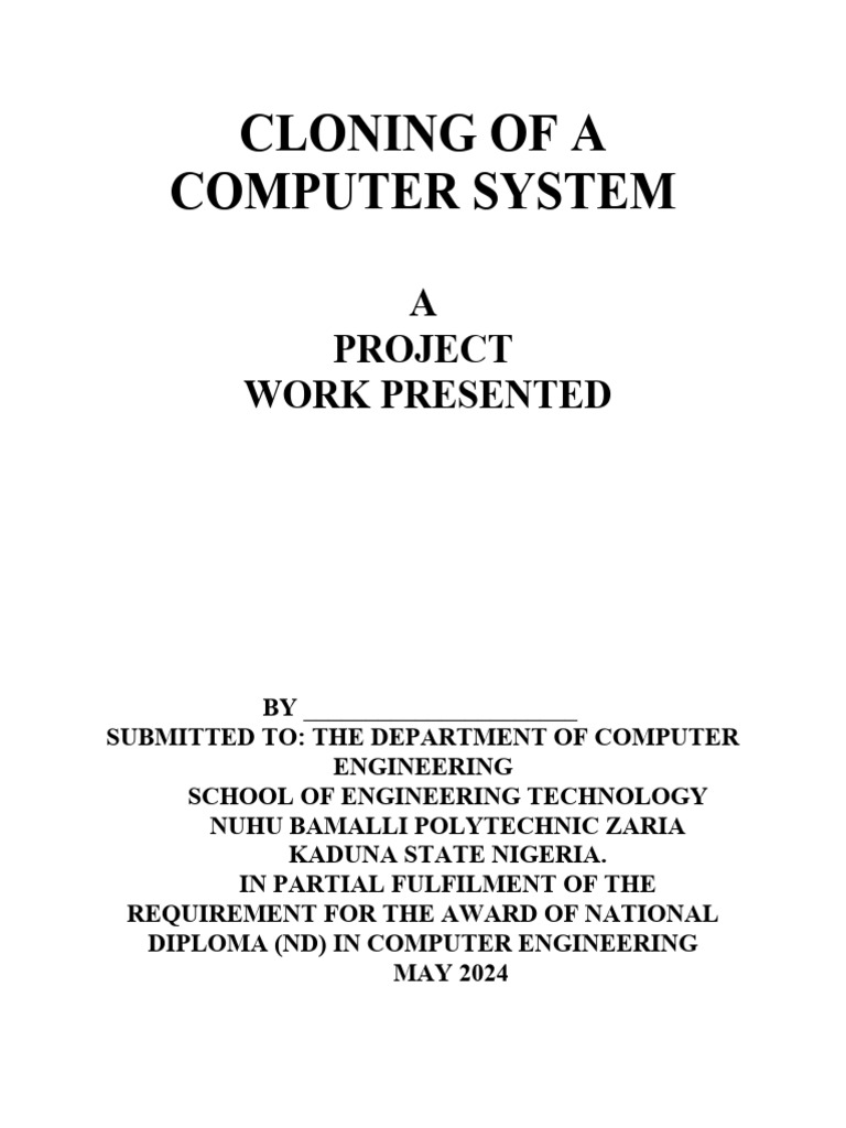 Cloning Computer Systems Project Guide | PDF | Central Processing Unit ...