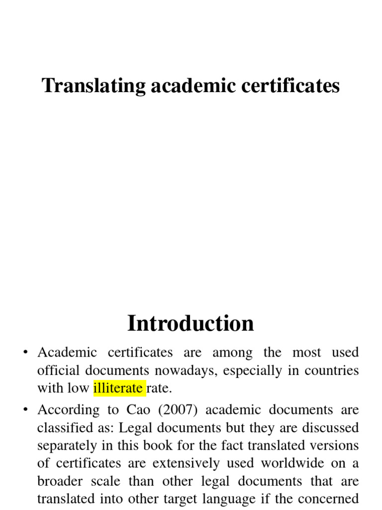9 - Translating Certficates | PDF | Translations | Linguistics