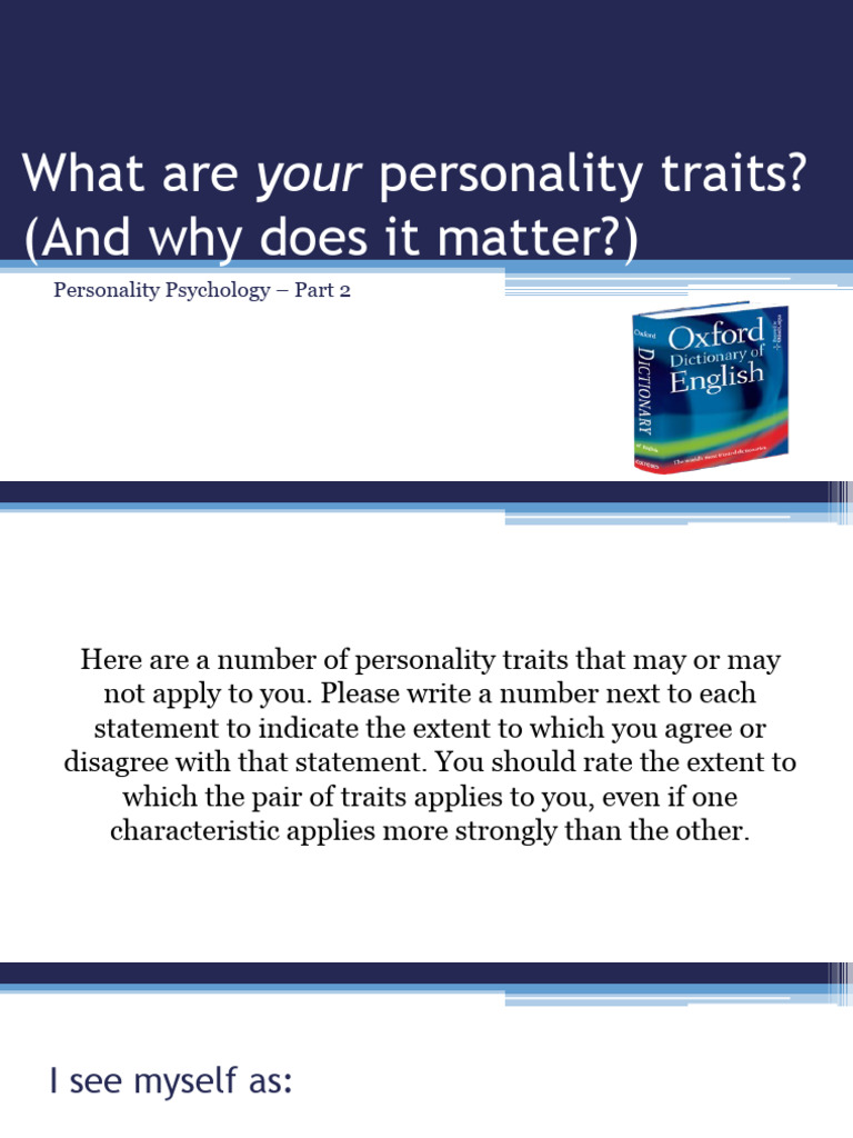 Trait Personality | PDF | Extraversion And Introversion | Theory