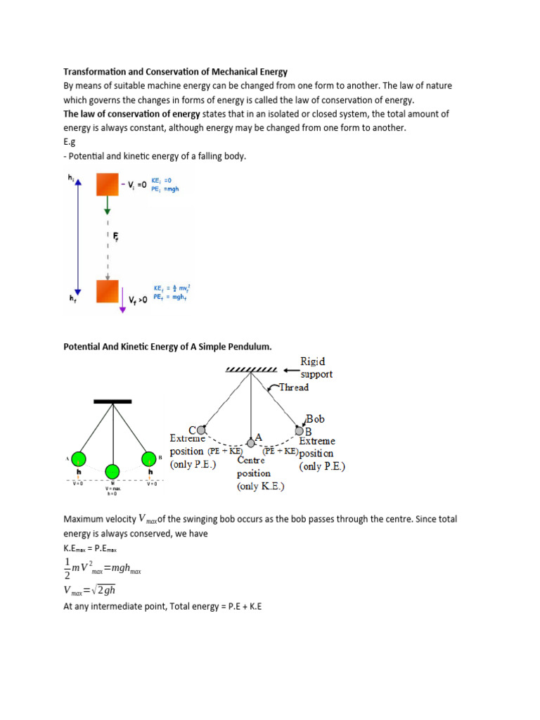 Transformation and Conservation of Mechanical Energy | PDF | Greenhouse ...