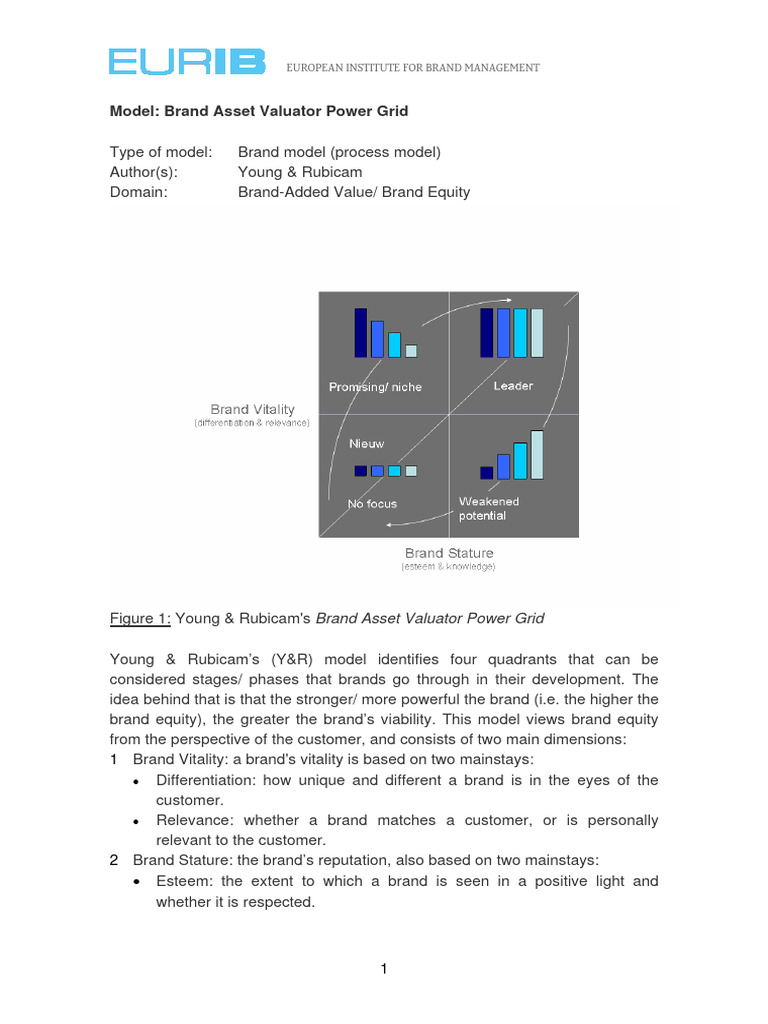 Young Rubicam - Brand-Asset Valuator Power Grid Model-En | PDF | Brand | Knowledge